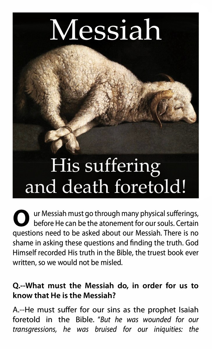 MESSIAH~ His Suffering And Death Foretold!!!” | JESUSAVESISRAEL